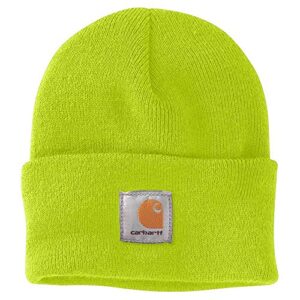 carhartt men's knit cuffed beanie, brite lime, one size