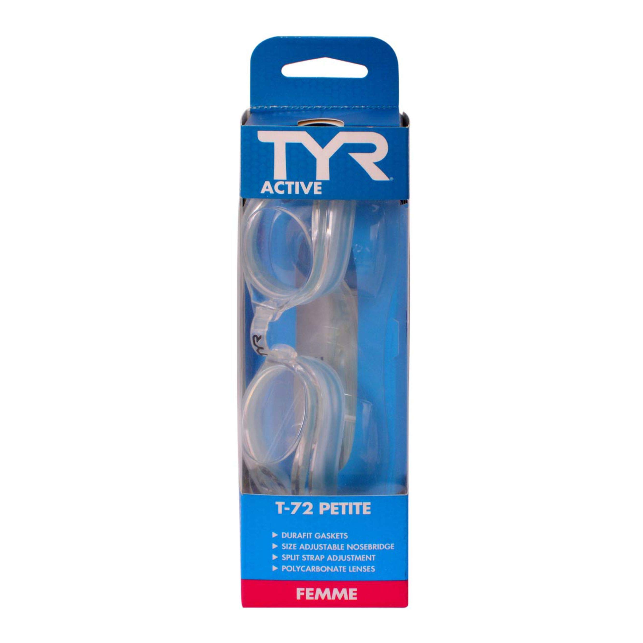 TYR Femme T-72 Petite Performance Goggle (Clear/Ice Blue)