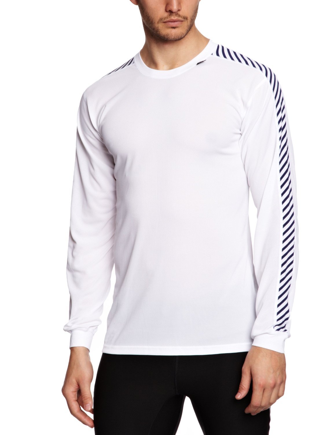 Helly Hansen Men's HH LIFA Stripe Crew Base Layer, 001 White, Large