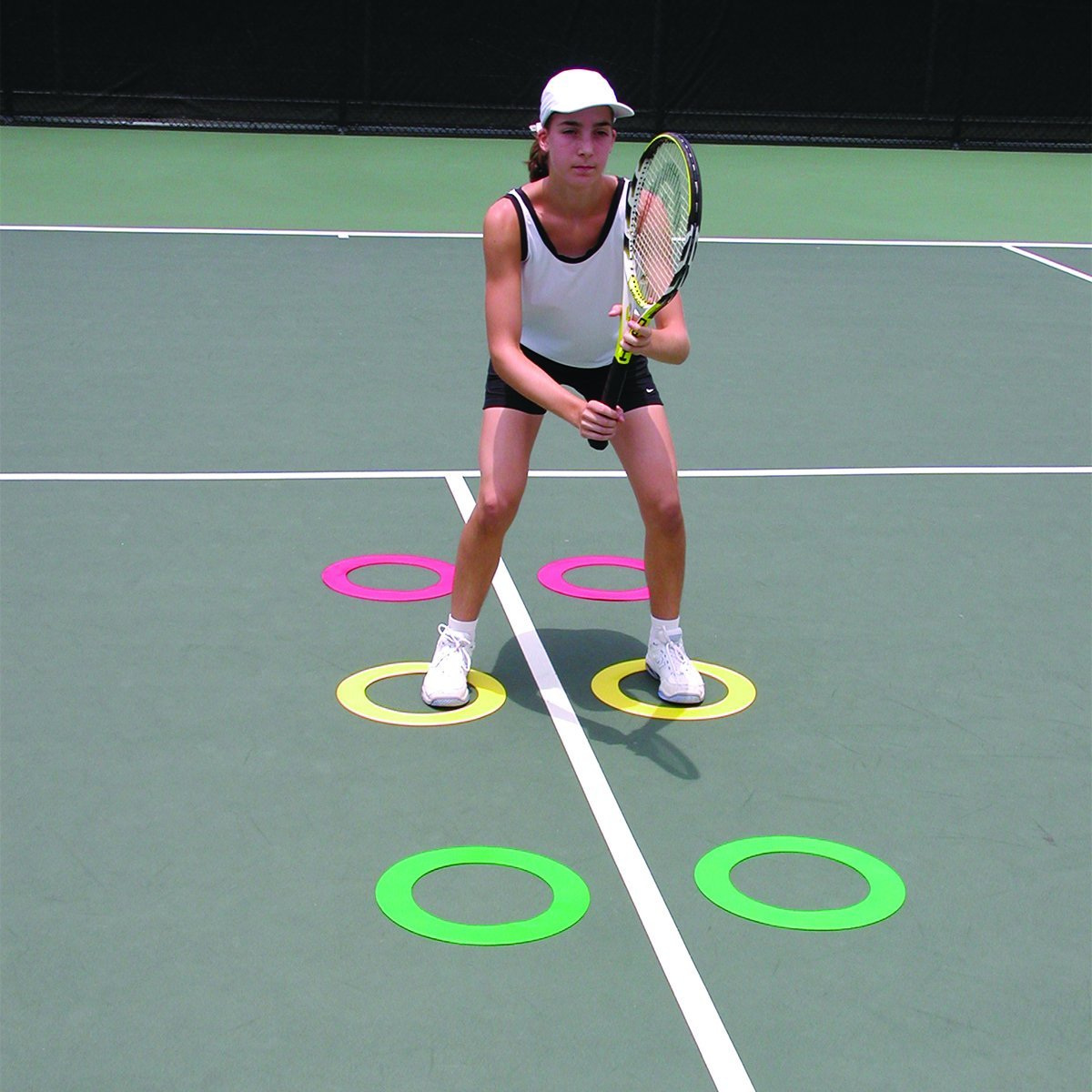 OnCourt OffCourt Tennis Quick Feet Dount Rings – Set of 6 / Lightweight and Long Lasting/Anti-Slip