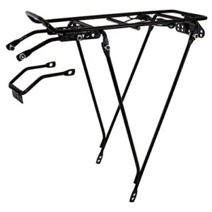 ventura economical bolt-on bicycle carrier rack, adjustable fit for 26"/28"/700c, steel , black