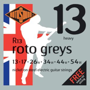 rotosound r13 nickel heavy electric guitar strings (13 17 26 34 44 54)