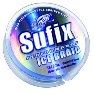 sufix ice braid 10 lb (glacier blue, size- 75 yd spool)