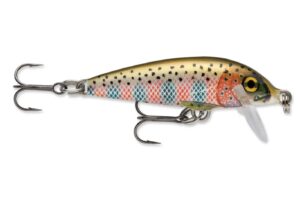 rapala countdown 1/8 oz fishing lure (rainbow trout, size- 1.5), fire minnow