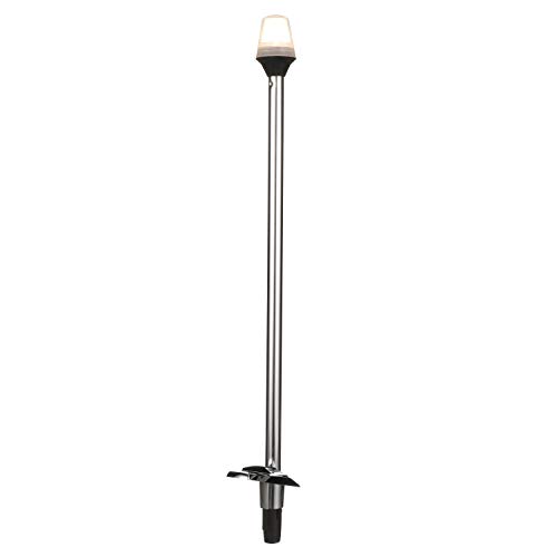 Attwood 7100A7 Stowaway Light with Plug-in Base, 24-Inch-Long Pole, 2-Mile 360-Degree Illumination for Boats Up to 65.6 Feet