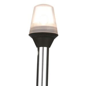 Attwood 7100A7 Stowaway Light with Plug-in Base, 24-Inch-Long Pole, 2-Mile 360-Degree Illumination for Boats Up to 65.6 Feet