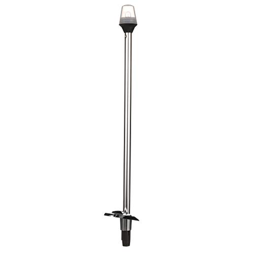 Attwood 7100A7 Stowaway Light with Plug-in Base, 24-Inch-Long Pole, 2-Mile 360-Degree Illumination for Boats Up to 65.6 Feet