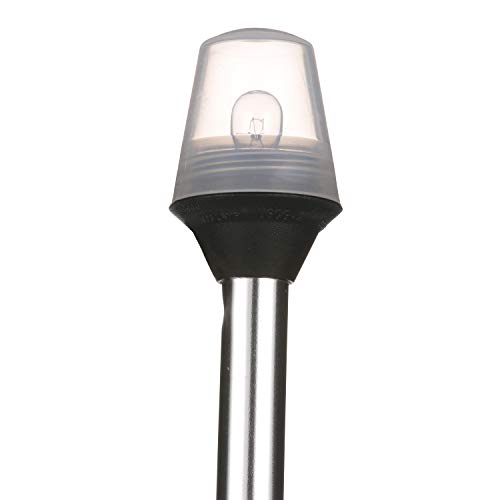 Attwood 7100A7 Stowaway Light with Plug-in Base, 24-Inch-Long Pole, 2-Mile 360-Degree Illumination for Boats Up to 65.6 Feet