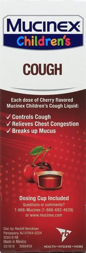 Mucinex Children's Cough Relief Liquid, Cherry, 4oz