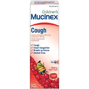 mucinex children's cough relief liquid, cherry, 4oz