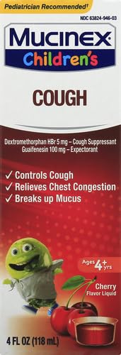 Mucinex Children's Cough Relief Liquid, Cherry, 4oz