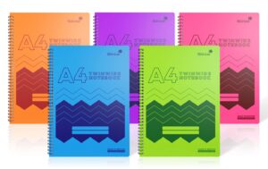 silvine 160 page a4 wirebound notebooks with durable wipe clean covers [assorted pack of 5]