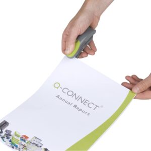 Q Connect No10 Softgrip Mini Stapler, Green/Grey