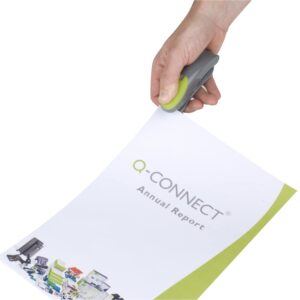 Q Connect No10 Softgrip Mini Stapler, Green/Grey