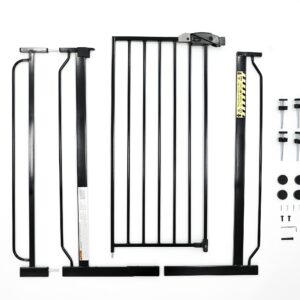 Regalo Easy Step Extra Tall Walk Thru Baby Gate, Bonus Kit, Includes 4-Inch Extension Kit, Pressure Mount Kit and Wall Cups and Mounting Kit, Black, 4 Count (Pack of 1)