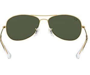 Ray-Ban Men's RB3362 Cockpit Aviator Sunglasses, Gold/G-15 Green, 56 mm