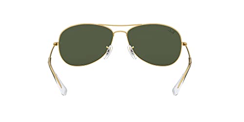 Ray-Ban Men's RB3362 Cockpit Aviator Sunglasses, Gold/G-15 Green, 56 mm