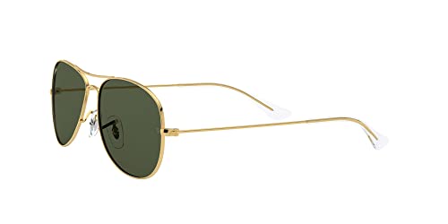 Ray-Ban Men's RB3362 Cockpit Aviator Sunglasses, Gold/G-15 Green, 56 mm