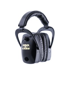 pro ears - pro slim gold - electronic hearing protection and amplification - nrr 28 - ear muffs - black