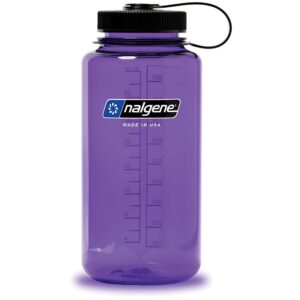 nalgene tritan wide mouth bpa-free water bottle, purple w/ black cap, 32-ounces