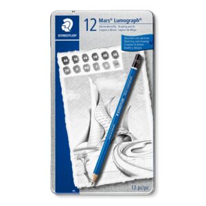 staedtler lumograph graphite drawing & sketching pencils, soft set of 12 degrees (100g12s)