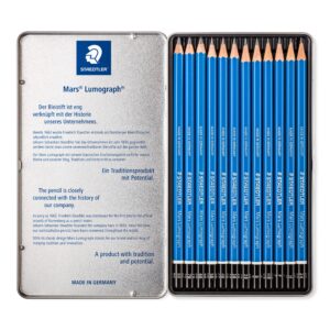 Staedtler Lumograph Graphite Drawing & Sketching Pencils, Soft Set of 12 Degrees (100G12S)