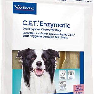 Virbac C.E.T. Enzymatic Oral Hygiene Chews, Medium Dog, 30 Count