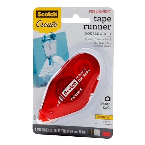 Scotch Tape Runner, Double Sided Tape Roller, .31 in x 49 ft, 1/Pack