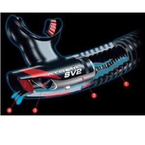 Atomic Aquatics SV2 Flex Dive Snorkel -Black / Silver