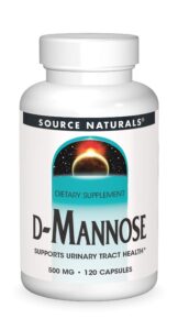 source naturals d-mannose, potent urinary tract & bladder health support*, 500mg - 120 capsules