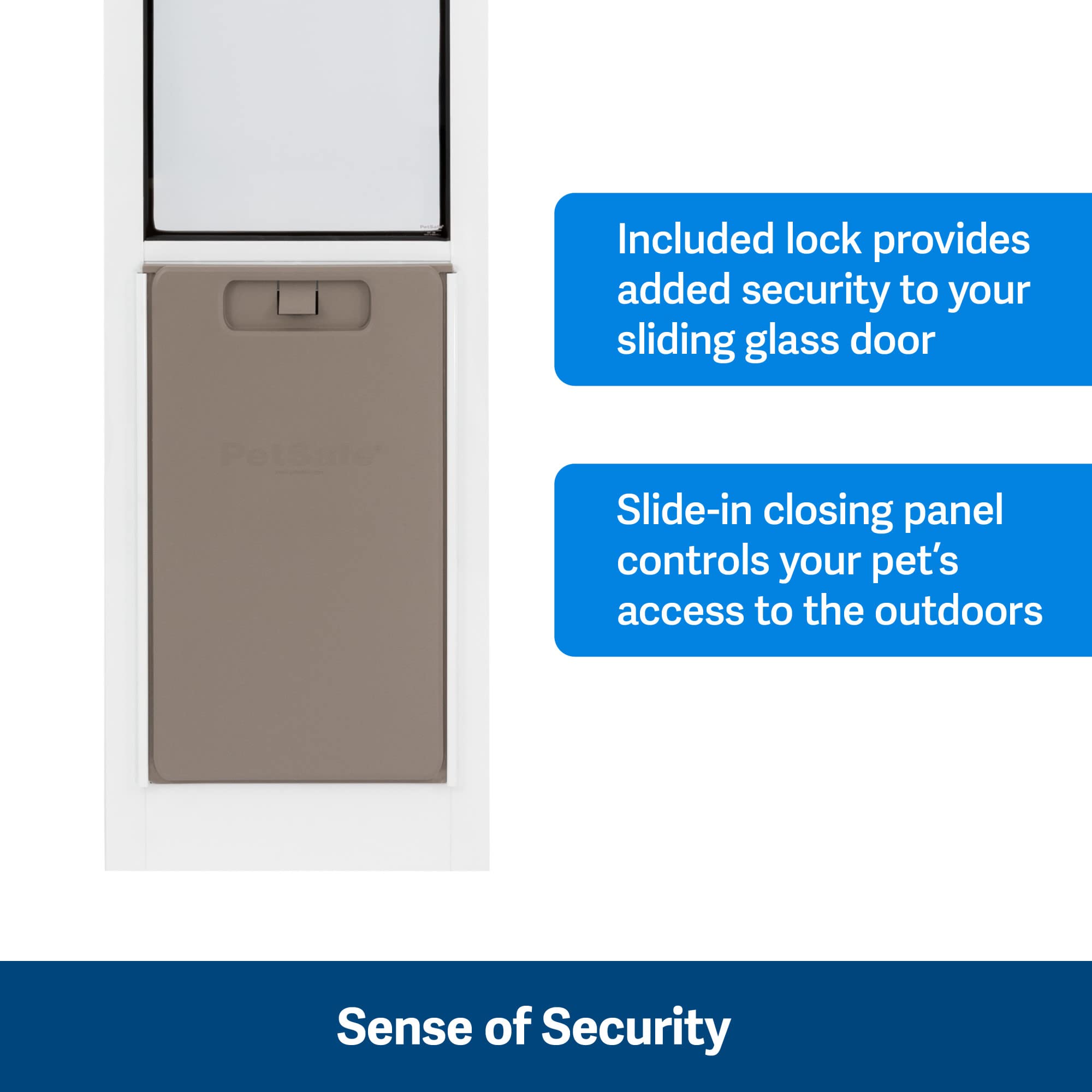 PetSafe 1-Piece Sliding Glass Pet Door for Dogs & Cats- Adjustable Height 75 7/8" to 81"-Medium, White, No-Cut DIY Install Aluminum Patio Panel Insert, Great for Renters or Seasonal Installation