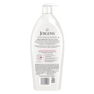 Jergens Original Scent Dry Skin Lotion, Body and Hand Moisturizer for Long Lasting Skin Hydration, with HYDRALUCENCE blend and Cherry Almond Essence, 32 Ounce