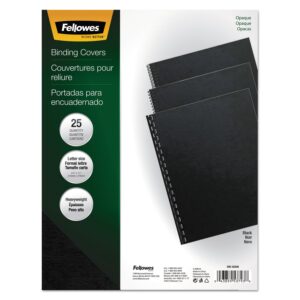 fellowes futura presentation cover, letter size, black, 25 per pack (5224901)