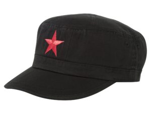 new army cadet adjustable hat w/red star - black