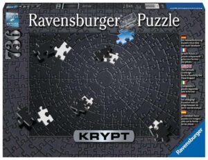 ravensburger krypt black puzzle - unique 736-piece challenge for adults | softclick technology for perfect fit | engaging spiral cut design | quality craftsmanship | ideal for relaxation or gifting