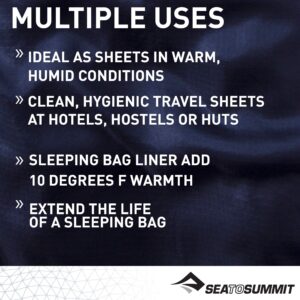 Sea to Summit Silk-Cotton Blend Travel and Sleeping Bag Liner, Rectangular (73x36 inches)