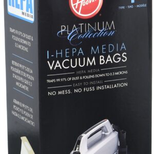 Hoover Platinum Collection Canister Vacuum Cleaner Type I HEPA Bag (2-Pack), 2 Count, AH10005