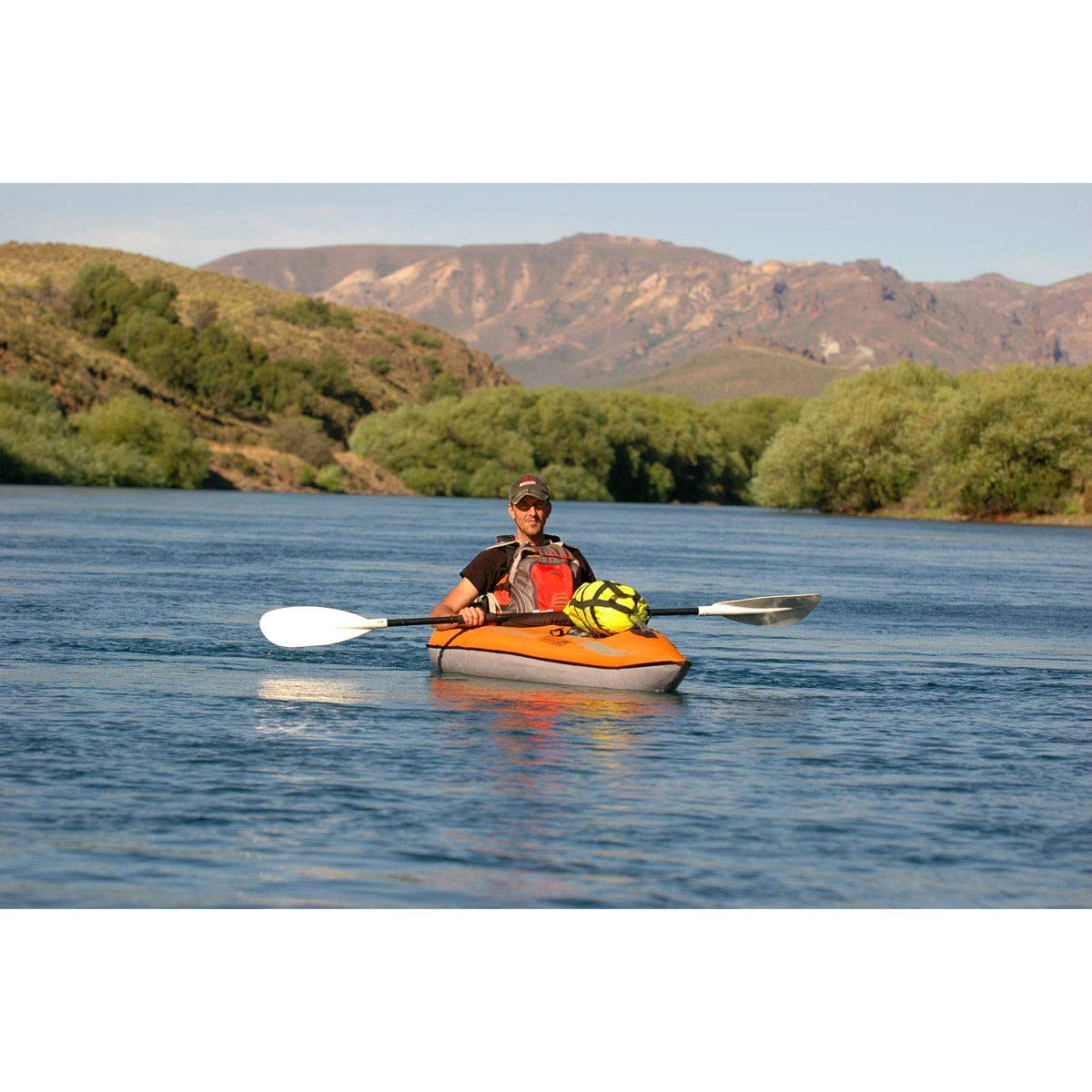 Advanced Elements Lagoon 1 Person Inflatable Kayak,Orange/Gray