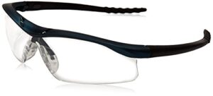 mcr safety glasses dl310af dl1 clear lens with uv protection and anti-fog coating, blue metallic frame, 1 pair