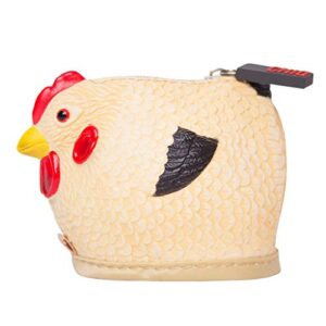 rubber chicken coin purse: multicolor tan