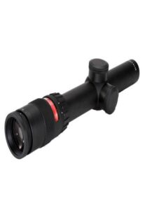 trijicon tr24r accupoint 1-4x24mm riflescope, 30mm main tube with bac, red triangle post reticle, matte black