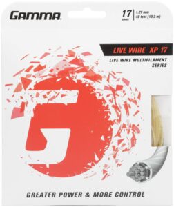 gamma live wire xp 17g tennis string, natural