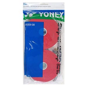 yonex super grap 30-pack racket grips, red