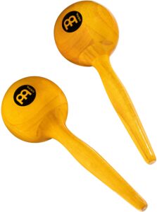 meinl percussion mwm2am traditional wood round maracas, amber finish