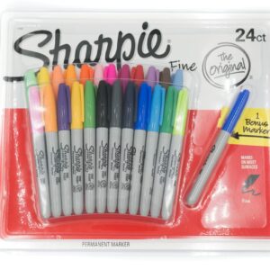 Sharpie Mixed Colours Permanent Marker Pens 24 Pack + 1 Free Marker