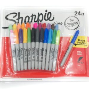 Sharpie Mixed Colours Permanent Marker Pens 24 Pack + 1 Free Marker