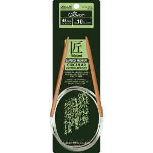 Clover Takumi Bamboo Circular 48-Inch Knitting Needles, Size 10