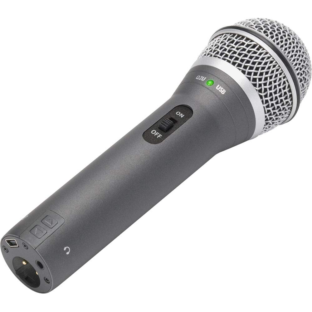 Samson Technologies Q2U USB/XLR Dynamic Microphone Recording and Podcasting Pack (Includes Mic Clip, Desktop Stand, Windscreen and Cables), Silver