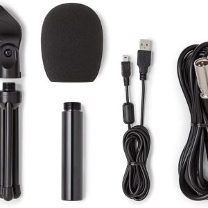 Samson Technologies Q2U USB/XLR Dynamic Microphone Recording and Podcasting Pack (Includes Mic Clip, Desktop Stand, Windscreen and Cables), Silver