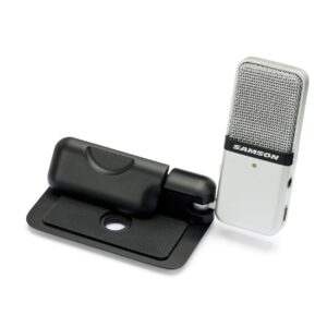 samson go mic portable multi-pattern usb condenser microphone that clips to your computer for podcasting, recording, zooming, and skype